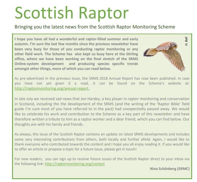 Scottish Raptor-October 2019 | Scottish Raptor Monitoring Scheme